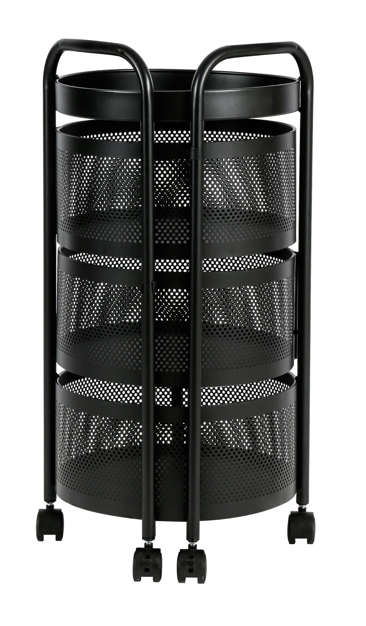 HYGRAD BUILT TO SURVIVE Black Metal Mesh Round Multi-Tier Portable Flo ...